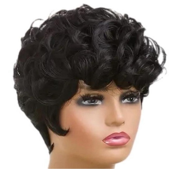 Hair | 6 Inch Pixie Cut Gorgeous Wig With Bangs Short Curly Wigs For ...